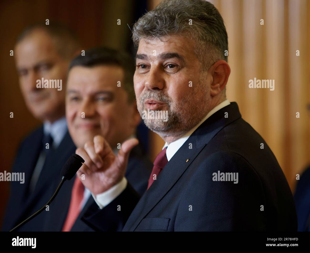 Bucharest, Romania. 13th June, 2023: Marcel Ciolacu, the president of ...