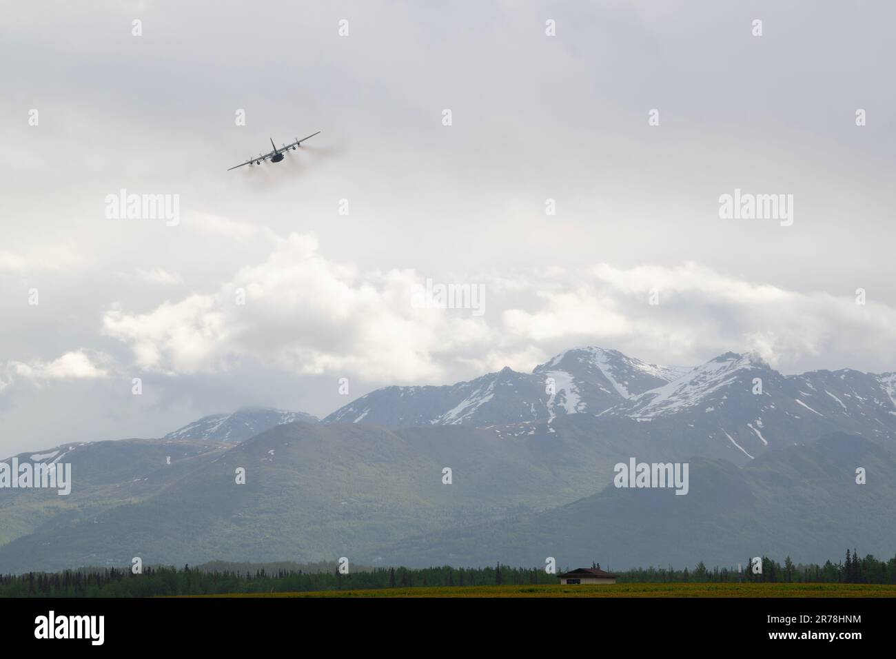 A C-130 Hercules from the Republic of Korea Air Force takes off for a ...