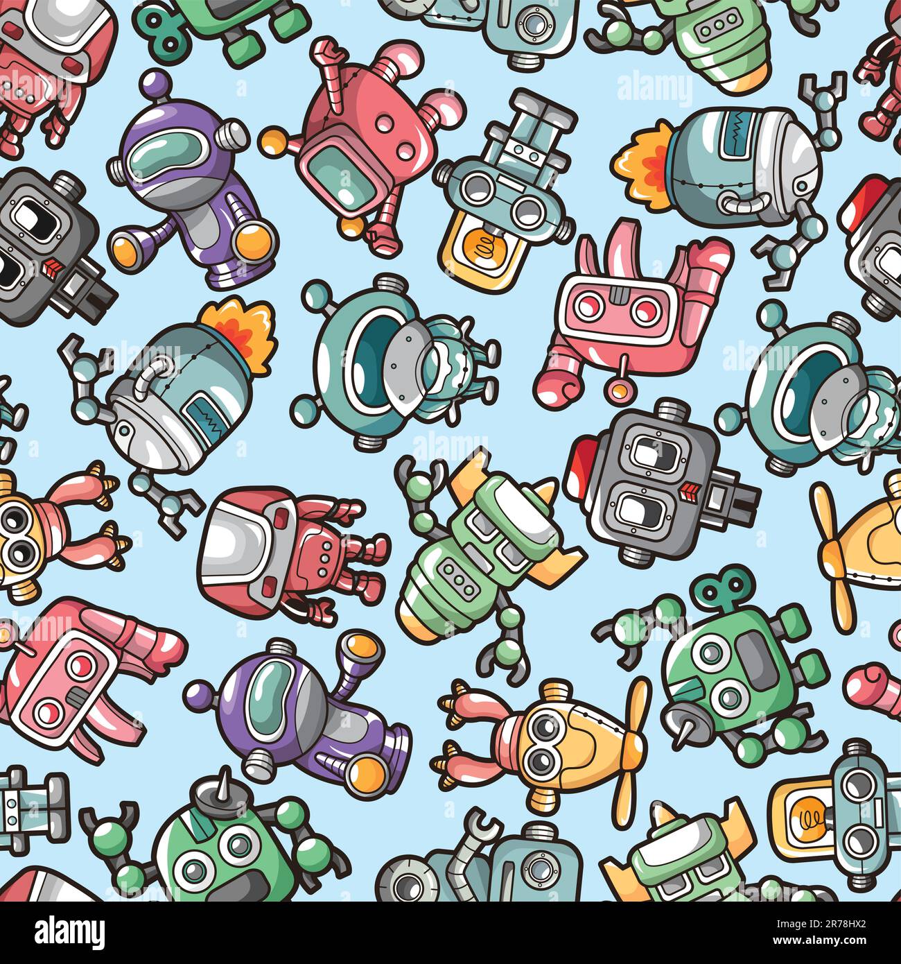 seamless robot pattern Stock Vector Image & Art - Alamy