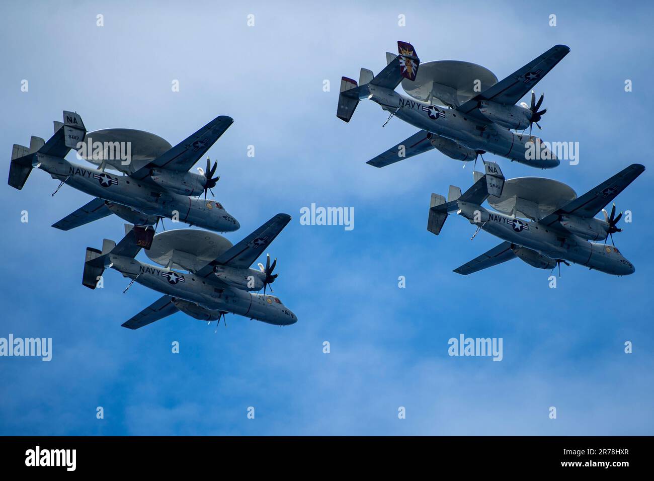 230613-N-XK462-1100 PACIFIC OCEAN (June 13, 2023) Four E-2C Hawkeyes ...