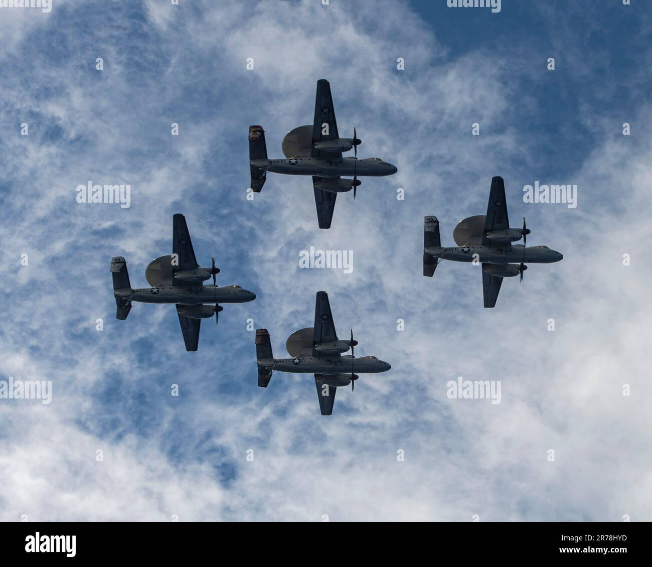 230613-N-MH015-2310 PACIFIC OCEAN (June 13, 2023) Four E-2C Hawkeyes ...