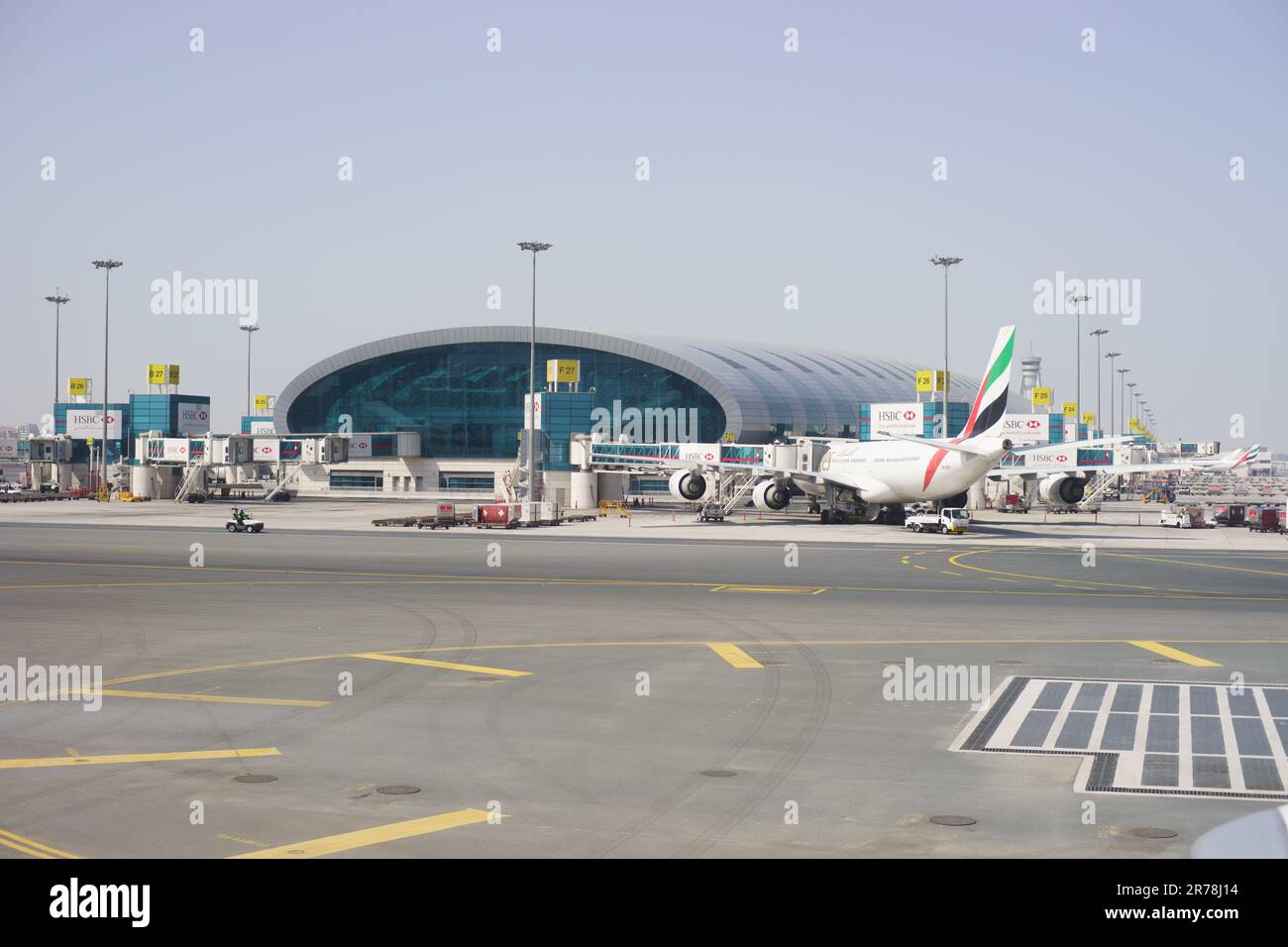 DUBAI, UAE - FEBRUARY 13: Emirates Airbus A340 at Dubai Airport on ...
