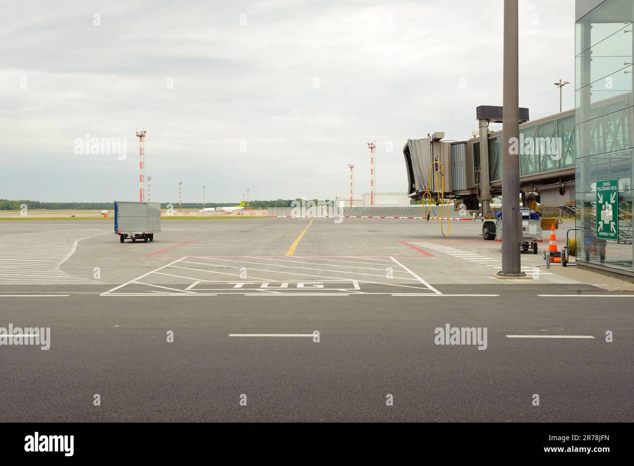 Passenger boarding bridge in International airport of Riga Stock Photo ...