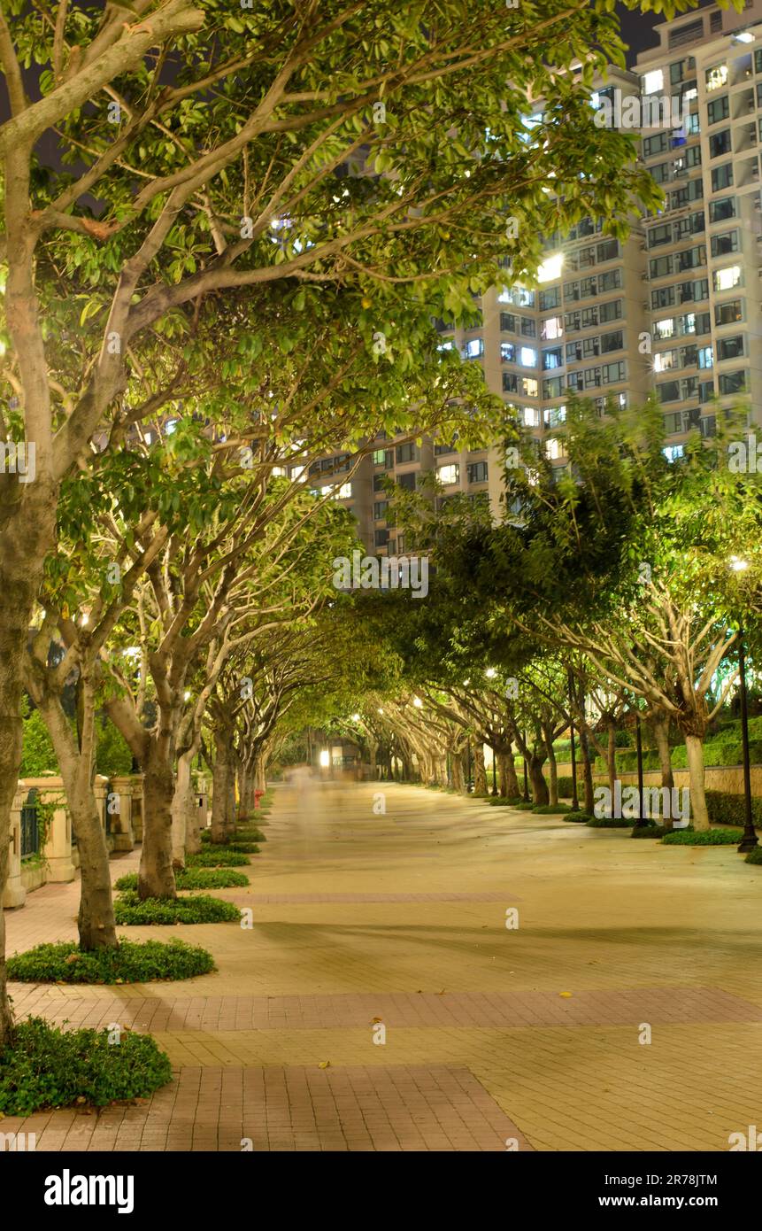 pretty park near apartment house in hong kong Stock Photo - Alamy