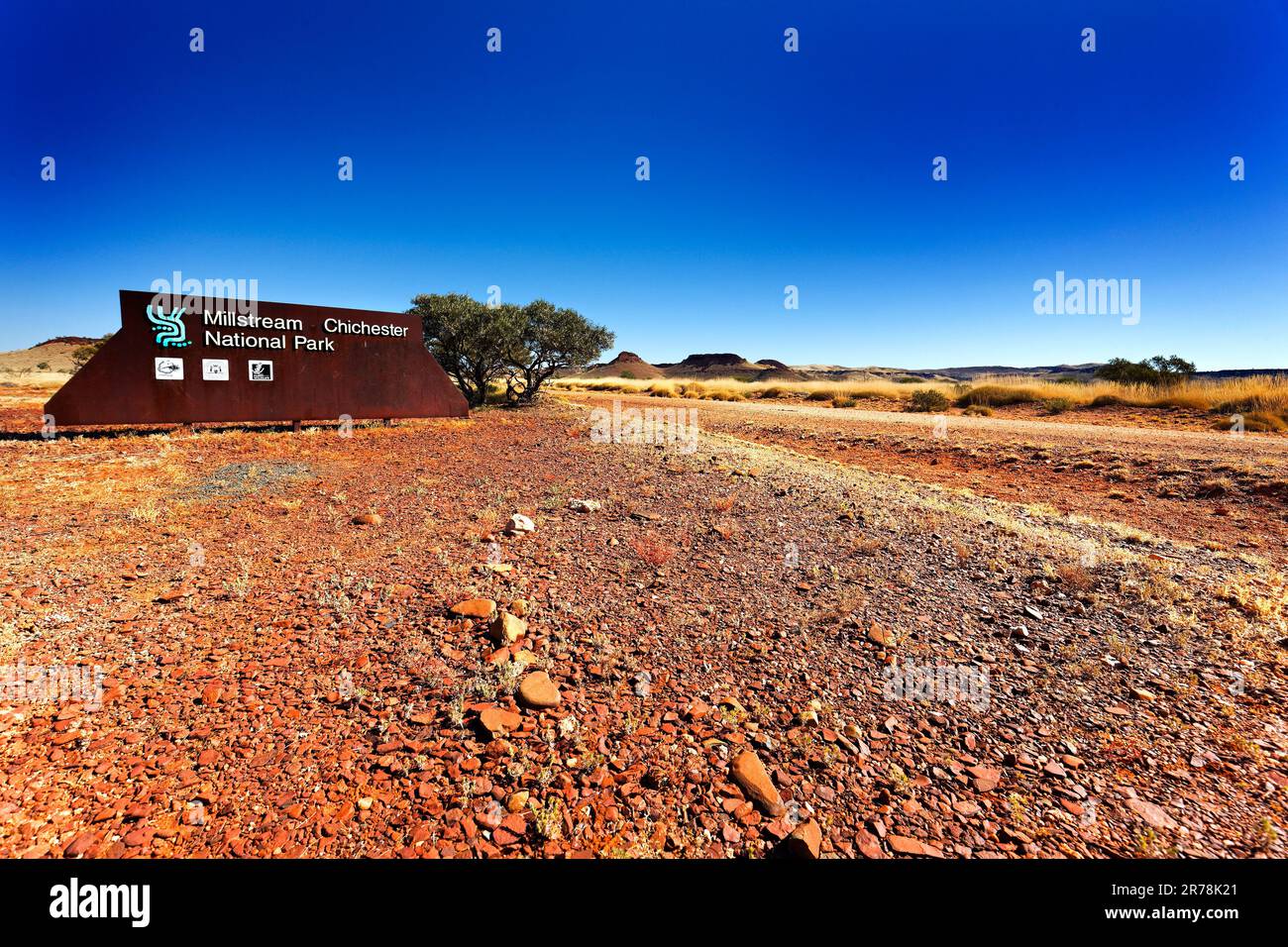 Millstream National Park sign, Chichester Range, Pilbara, Western ...