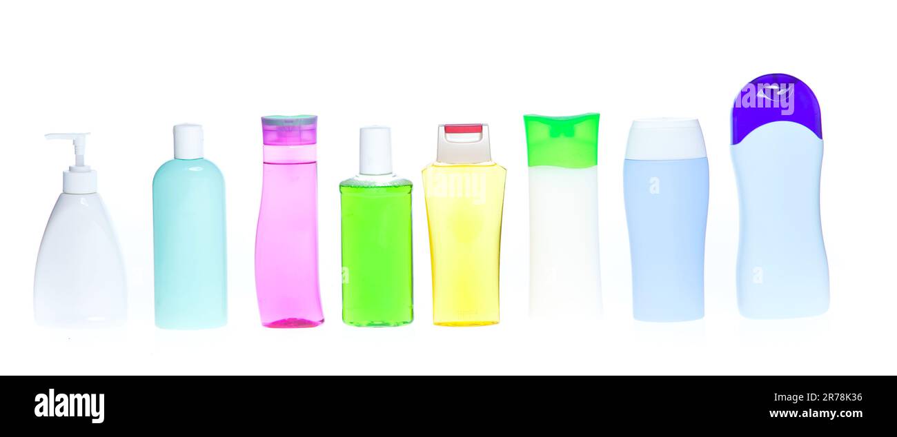 collection of various cosmetics on white background Stock Photo - Alamy