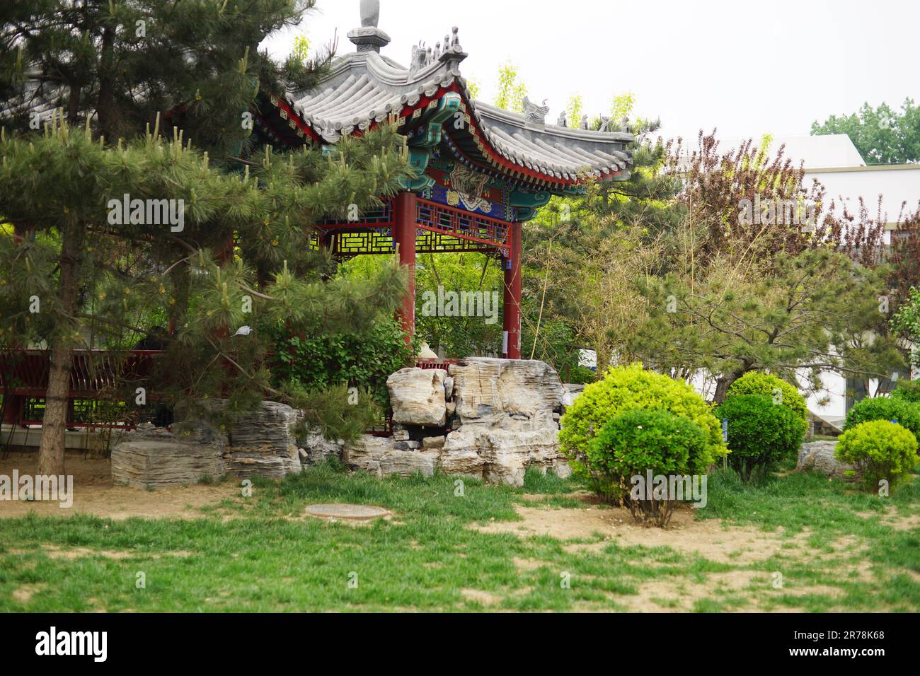 The traditional Chinese architecture landscape in summer Stock Photo ...