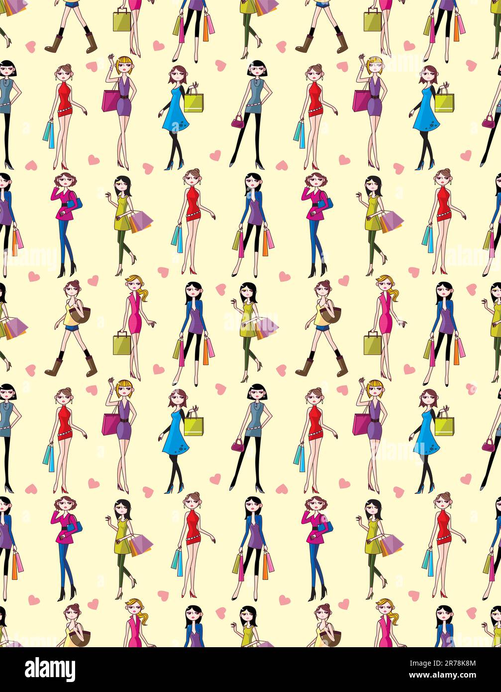seamless Beauty woman pattern Stock Vector Image & Art - Alamy
