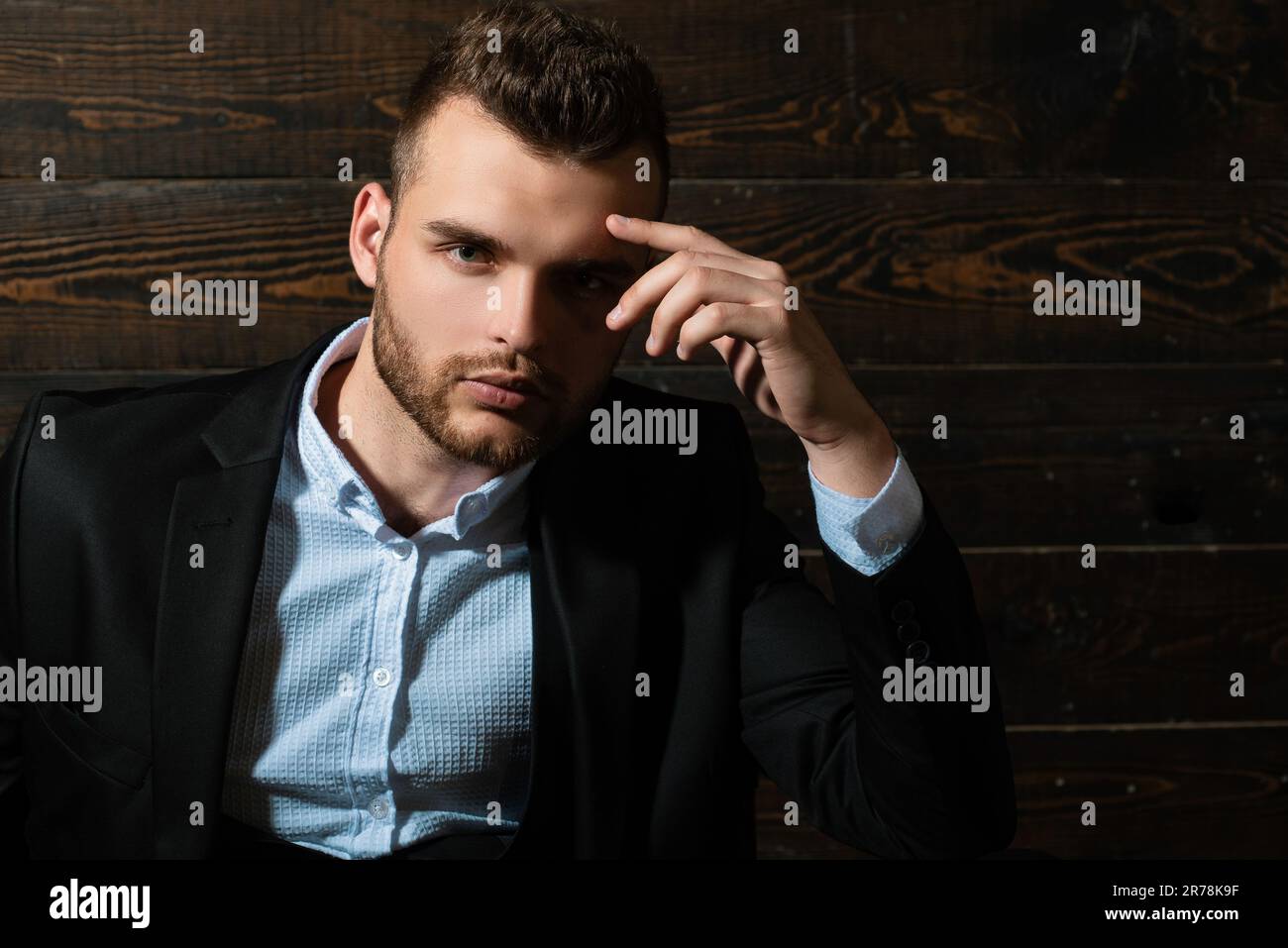 Fashion suit. Luxury mens clothing. Classic costume and trend. Rich man ...
