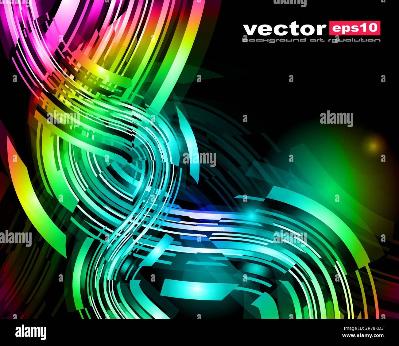 Abstract Glow of Lights with Brilliant colours for stylish flyers Stock ...