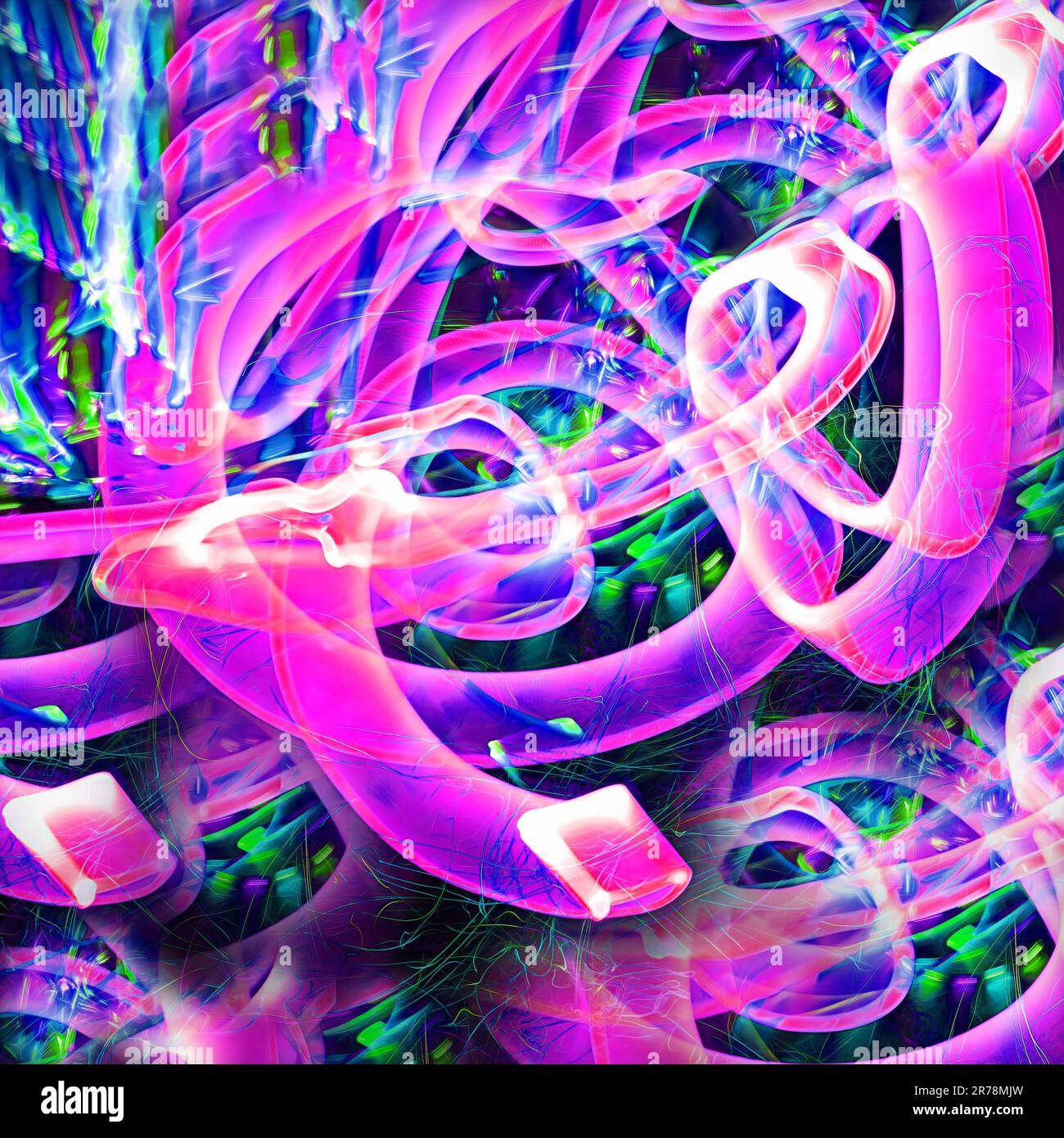 Light painting art, long exposure photography, bright and vivid colors ...