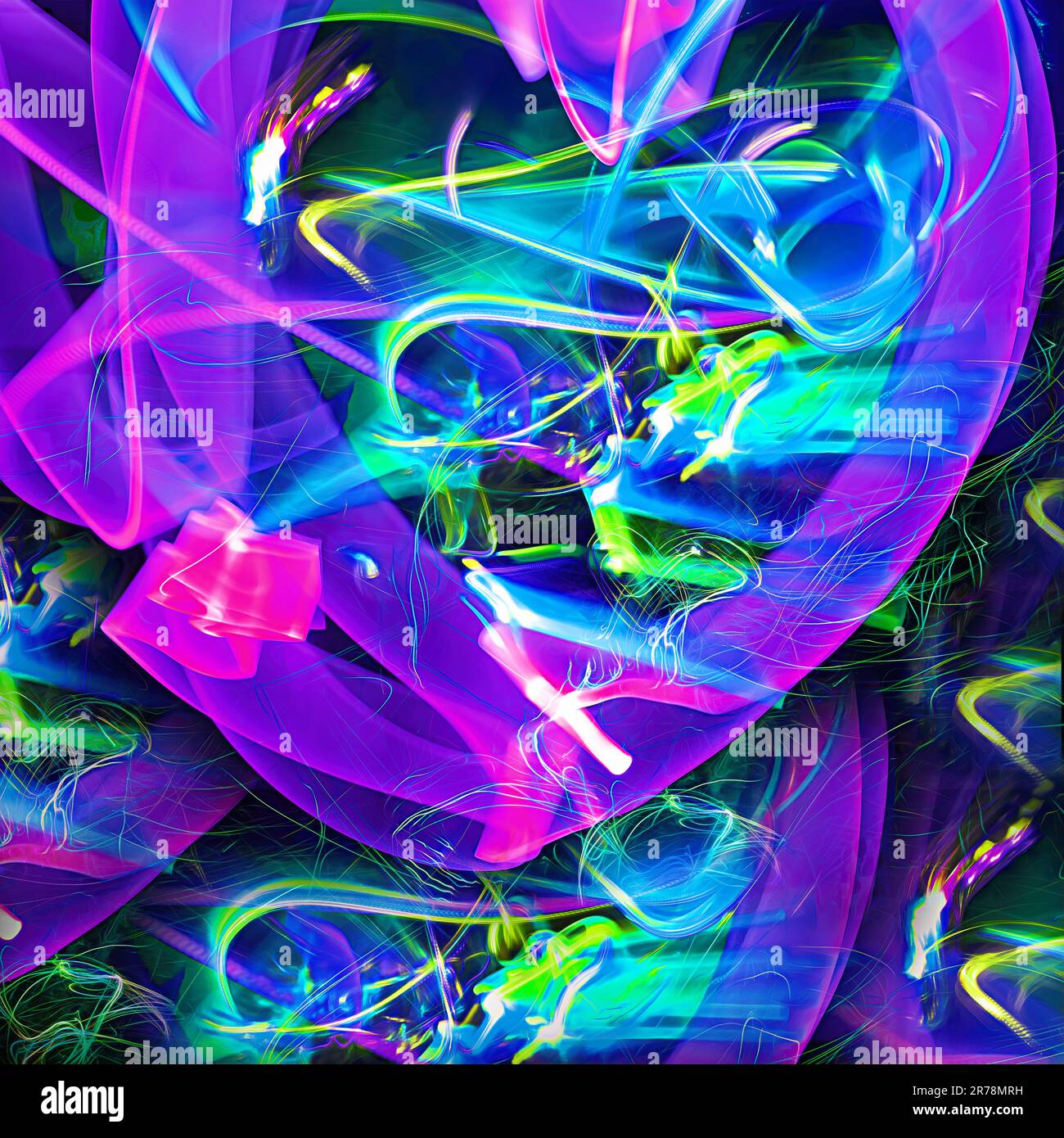 Light painting art, long exposure photography, bright and vivid colors ...
