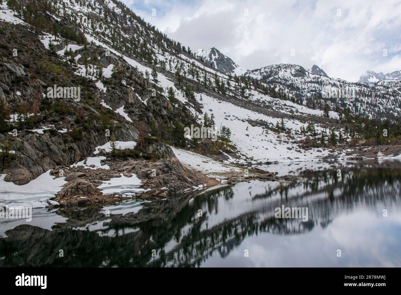 Lake Sabrina, a reservoir in the Eastern Sierra of California, is still ...