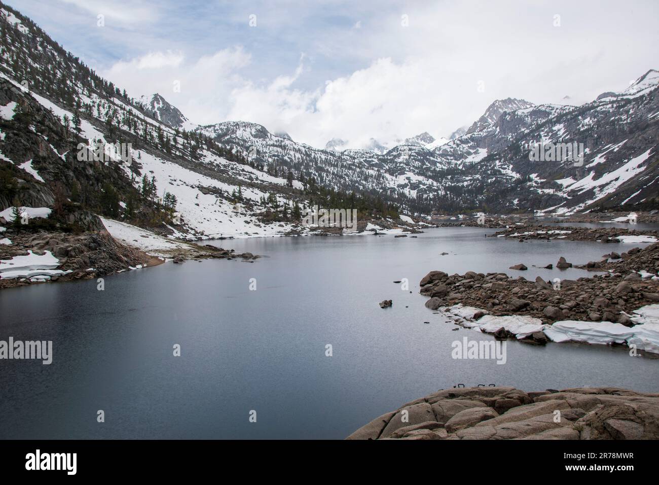 Lake Sabrina, a reservoir in the Eastern Sierra of California, is still ...