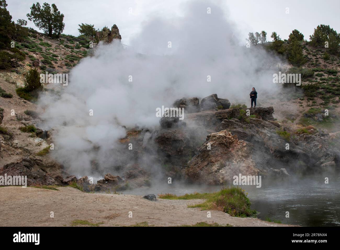 Hot Creek Geological Site is home to scalding hot springs near the town ...