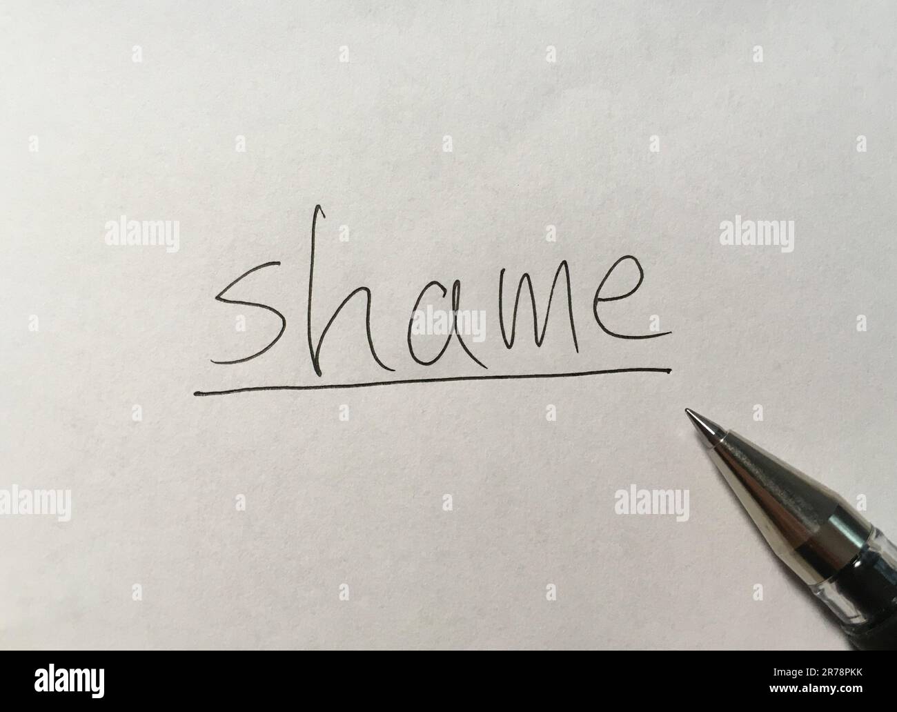 Shame concept word on paper background Stock Photo - Alamy