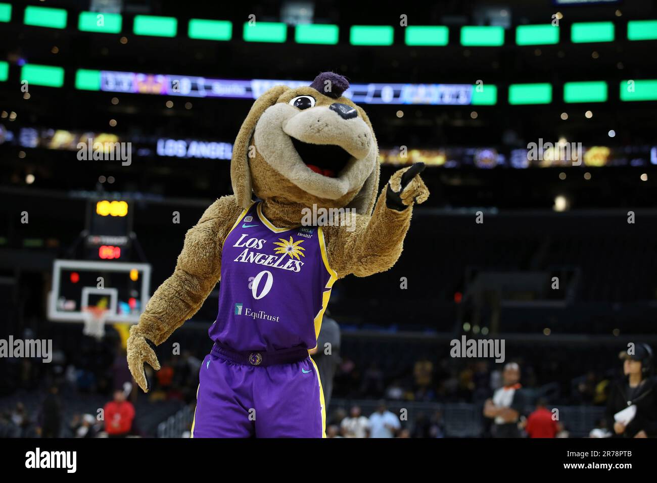 LOS ANGELES, CA - JUNE 9: Los Angeles Sparks mascot Sparky during the ...