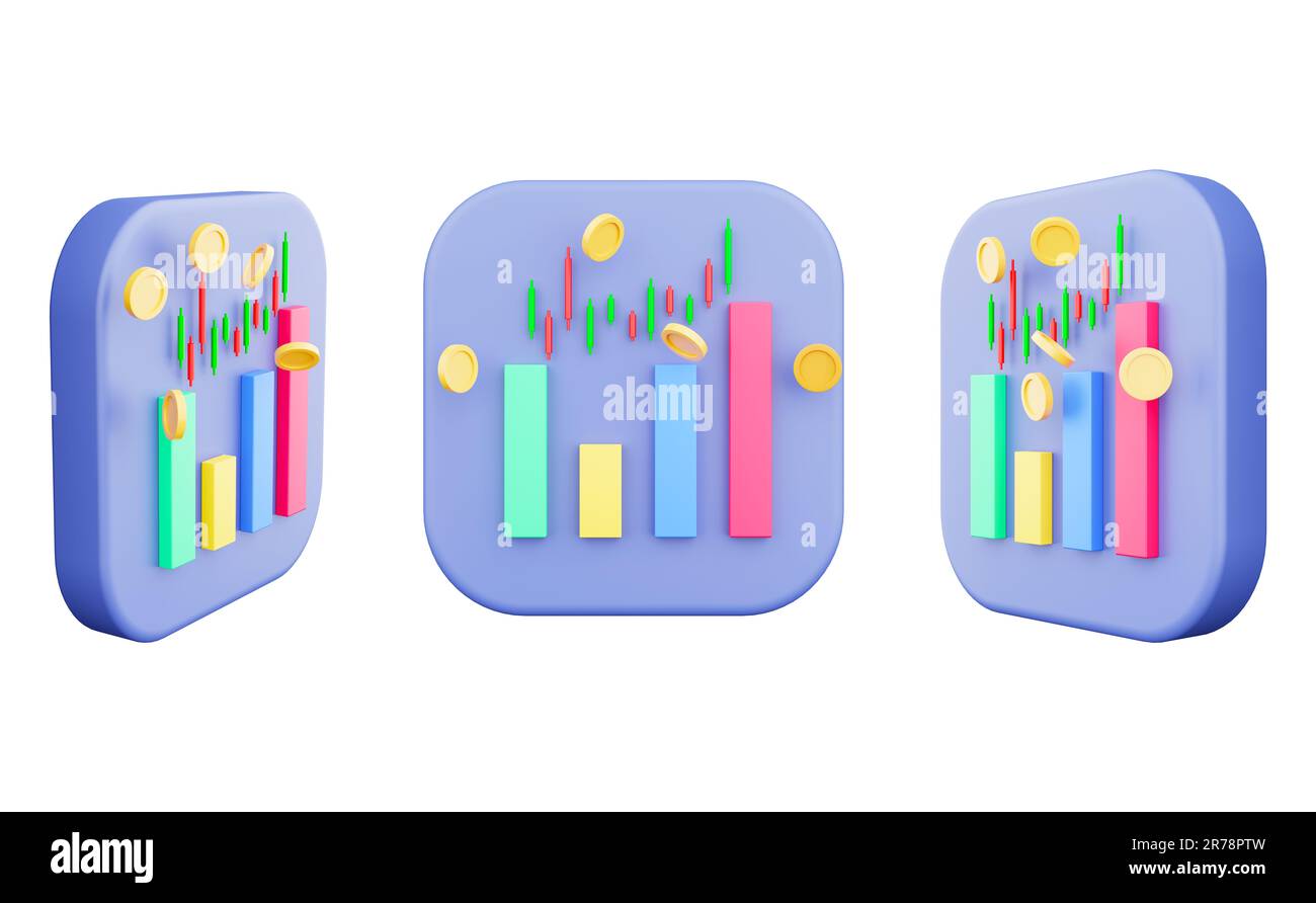 3d rendering of a financial graph concept finance stock market ...
