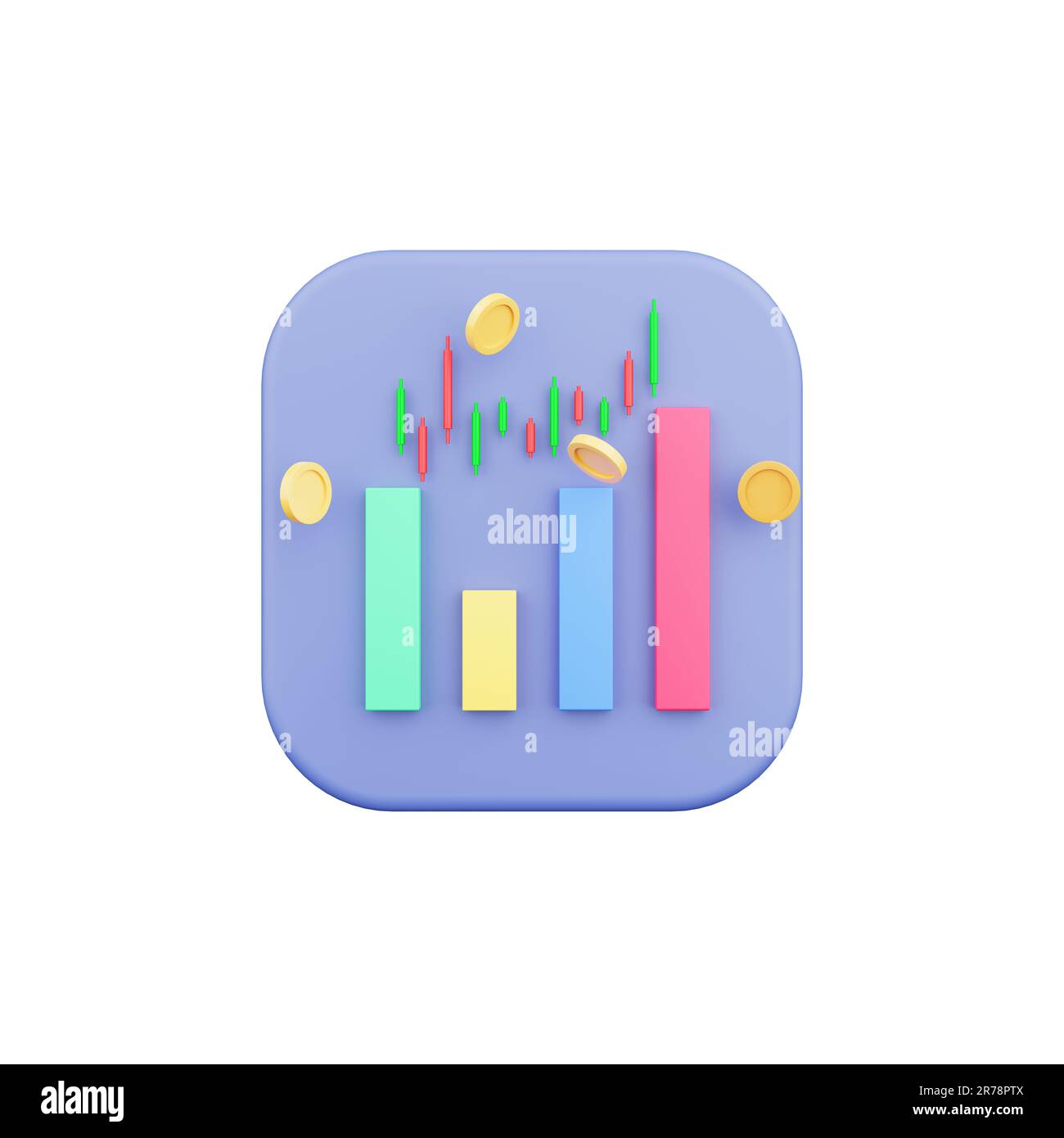 3d rendering of a financial graph concept finance stock market ...
