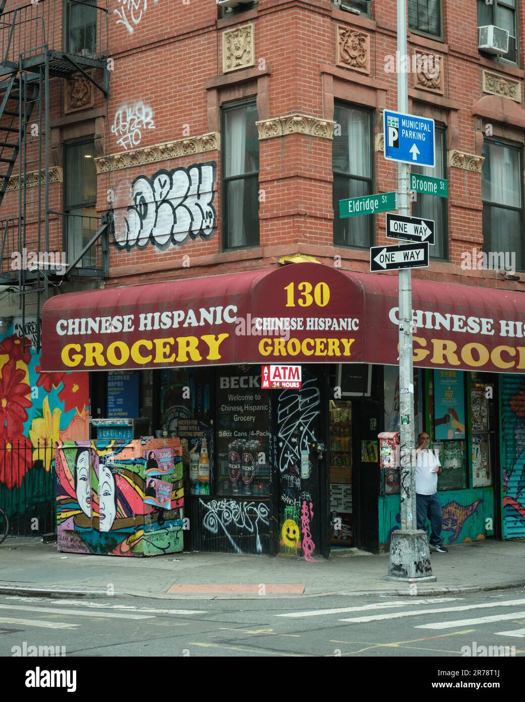 Chinese Hispanic Grocery vintage sign in the Lower East Side, Manhattan ...