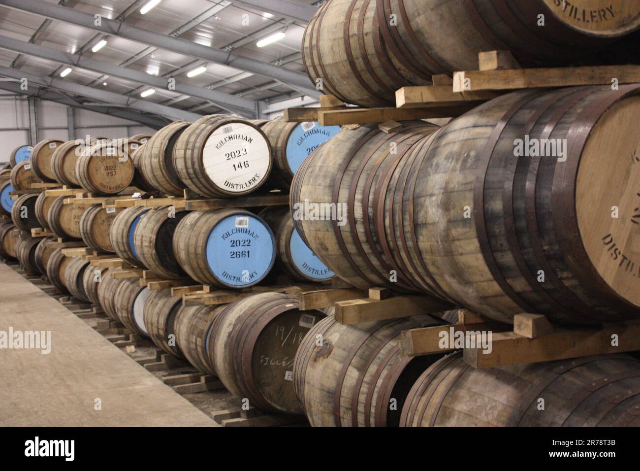Whisky barrels at the Kilchoman Distillery on the Isle of Islay Stock ...
