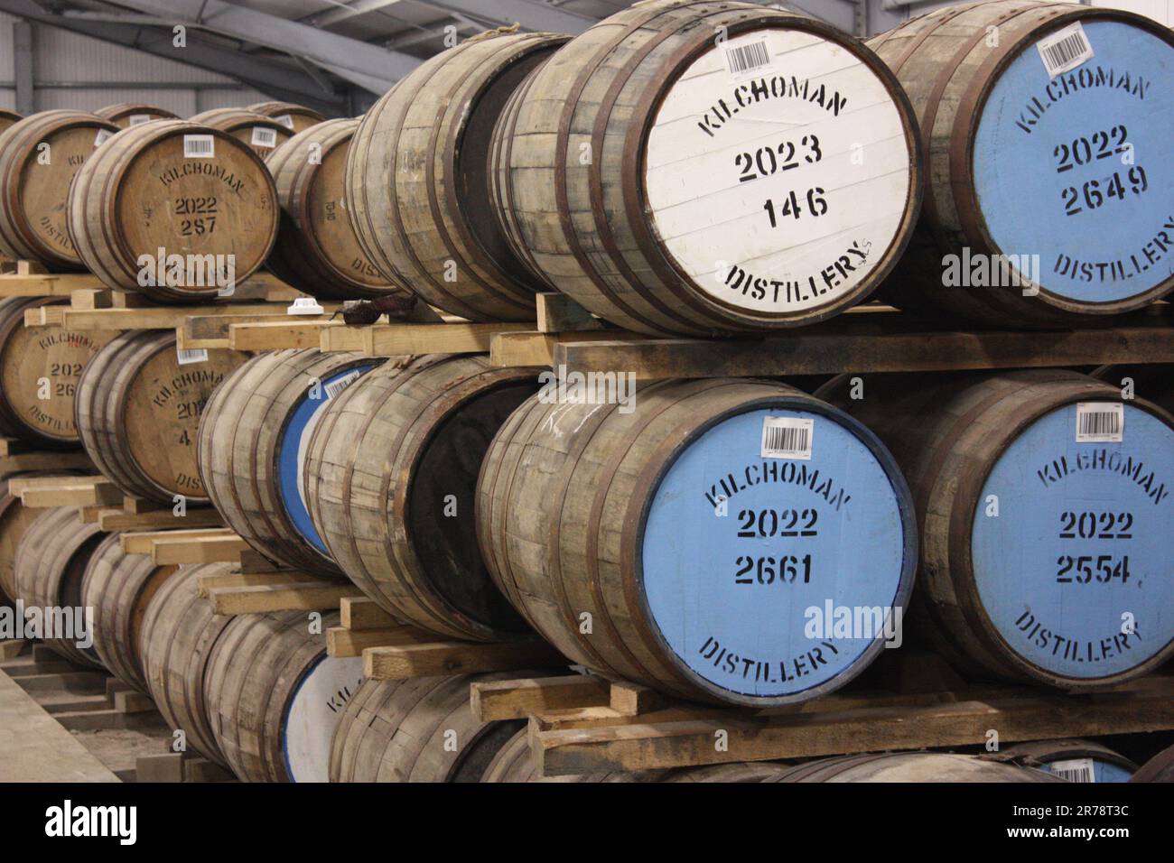 Whisky barrels at the Kilchoman Distillery on the Isle of Islay Stock ...