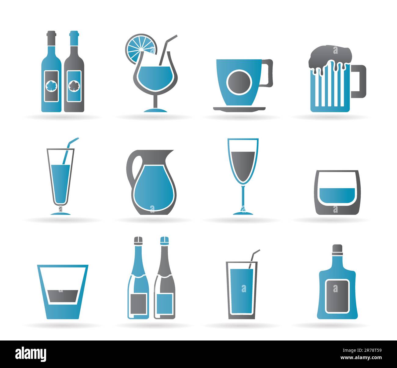 different kind of drink icons - vector icon set Stock Vector Image ...