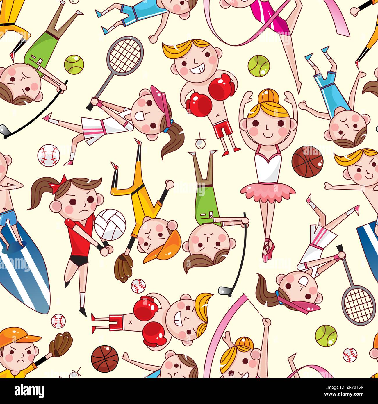 seamless sport player pattern Stock Vector Image & Art - Alamy