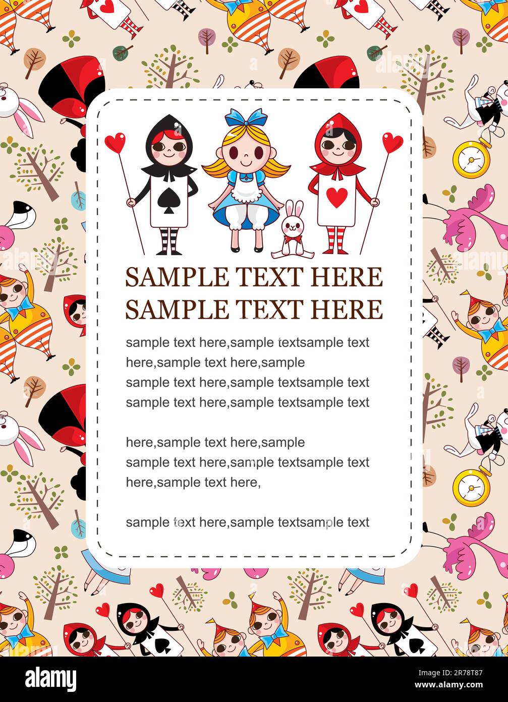 Alice In Wonderland Cartoon Cards