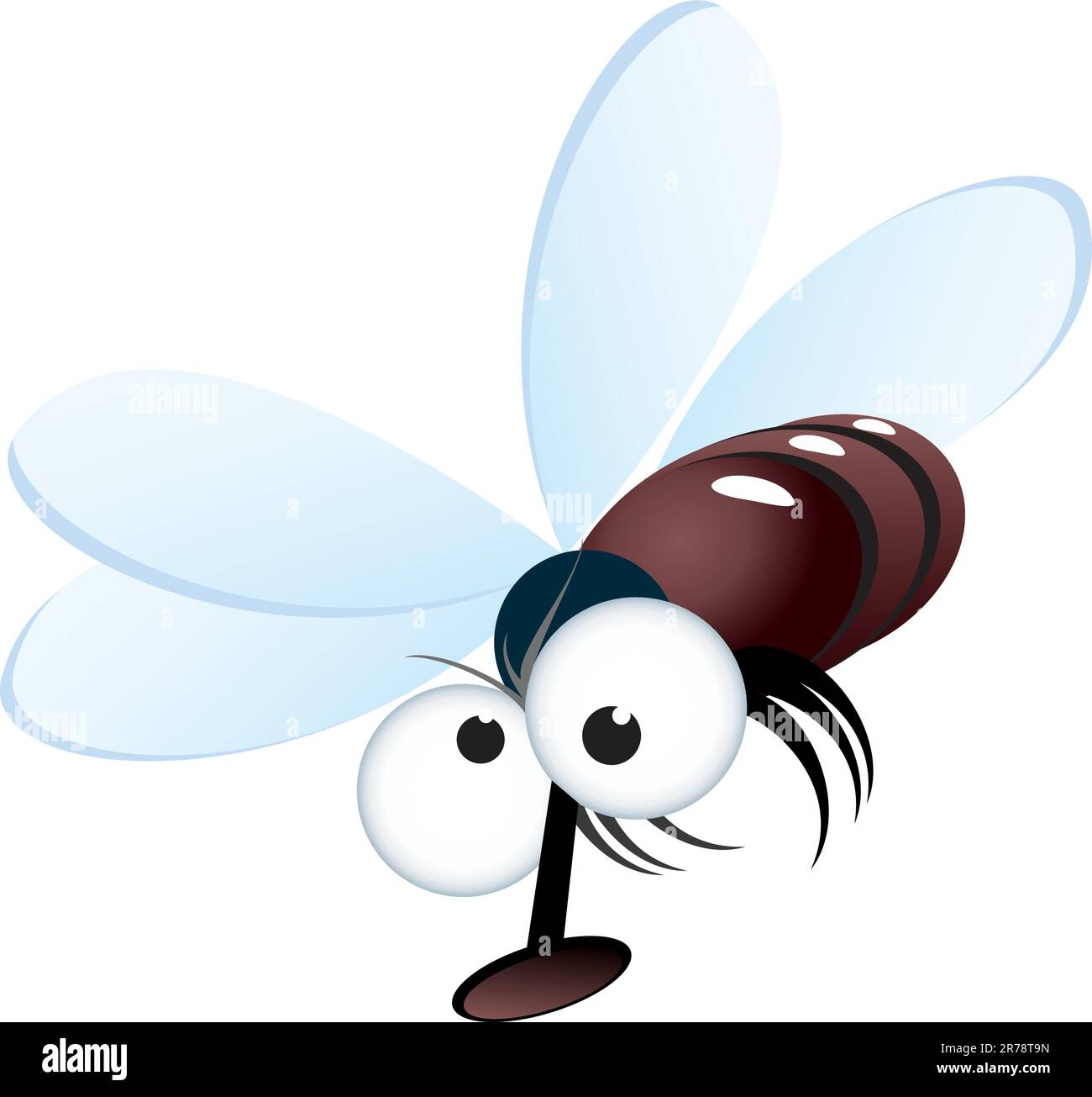 Cartoon style illustration of a fly. Vector illustration on white Stock ...