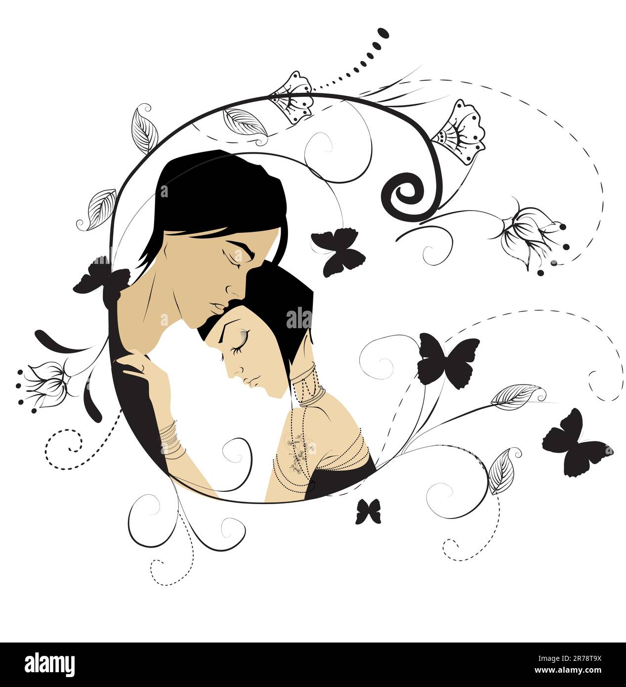 Love life beautiful couple Stock Vector Images - Alamy