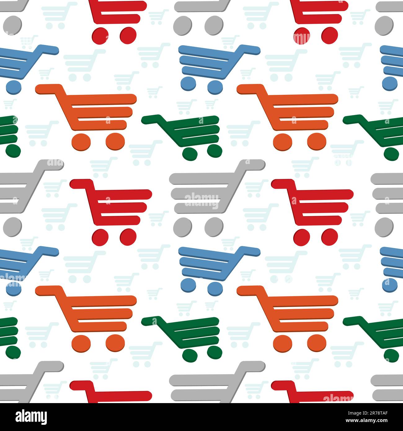 Seamless shop background with shop cart. Vector illustration Stock ...