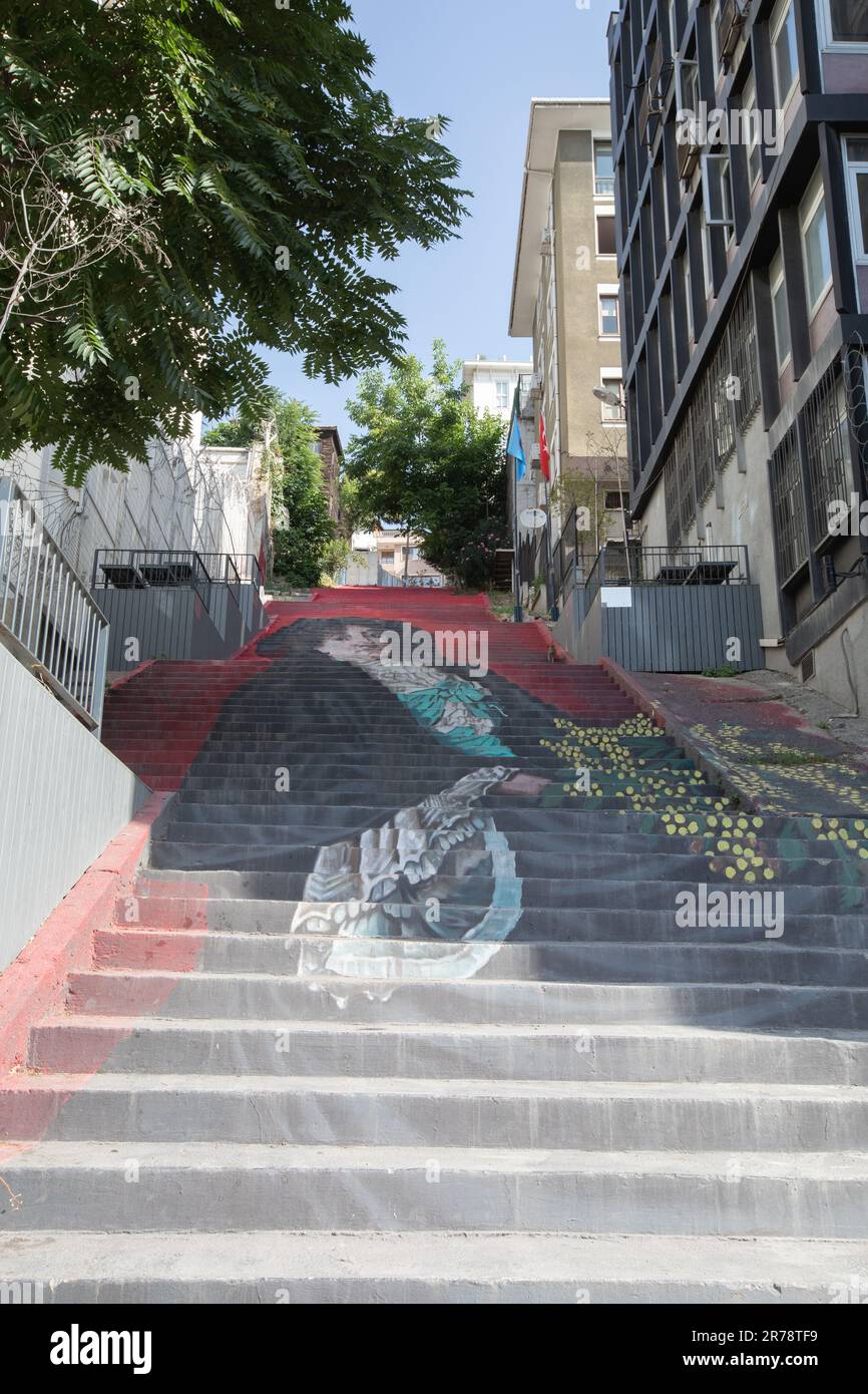 Rainbow stairs istanbul hi-res stock photography and images - Alamy
