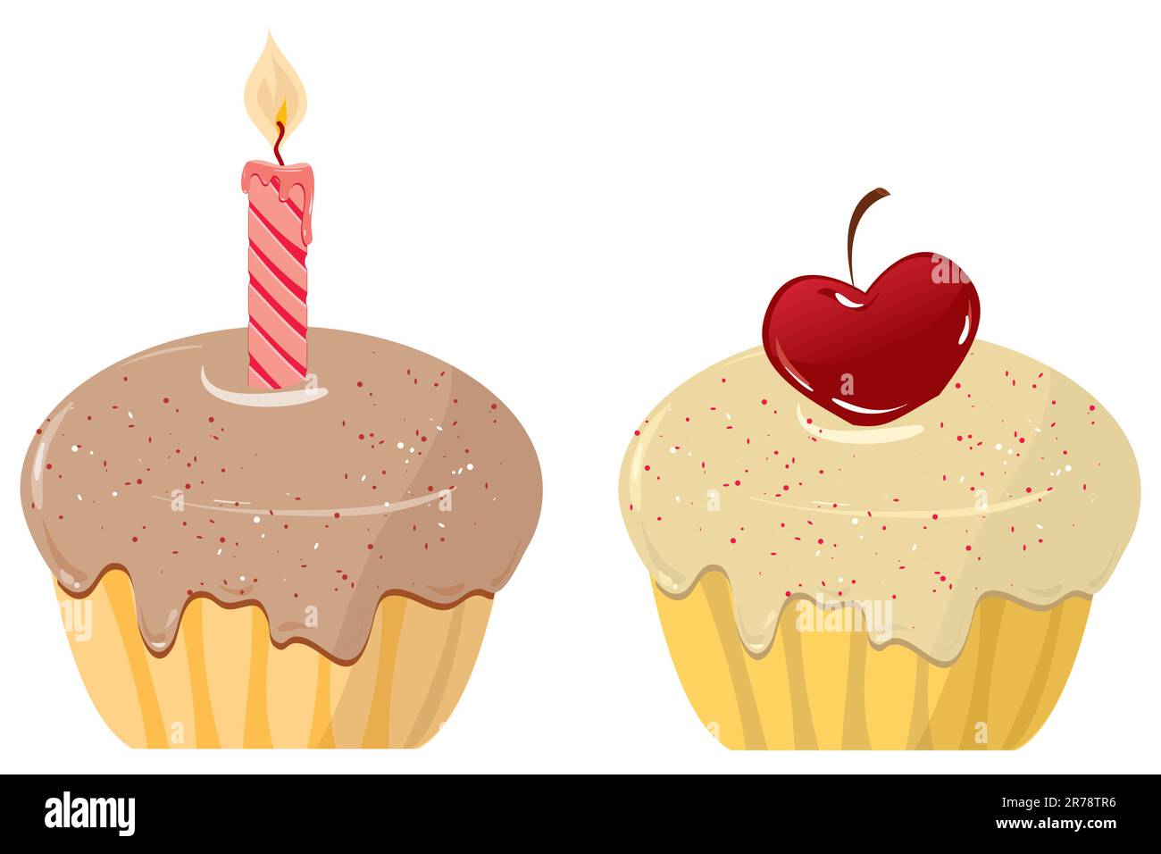two cakes on a white background. Vector illustration Stock Vector Image ...
