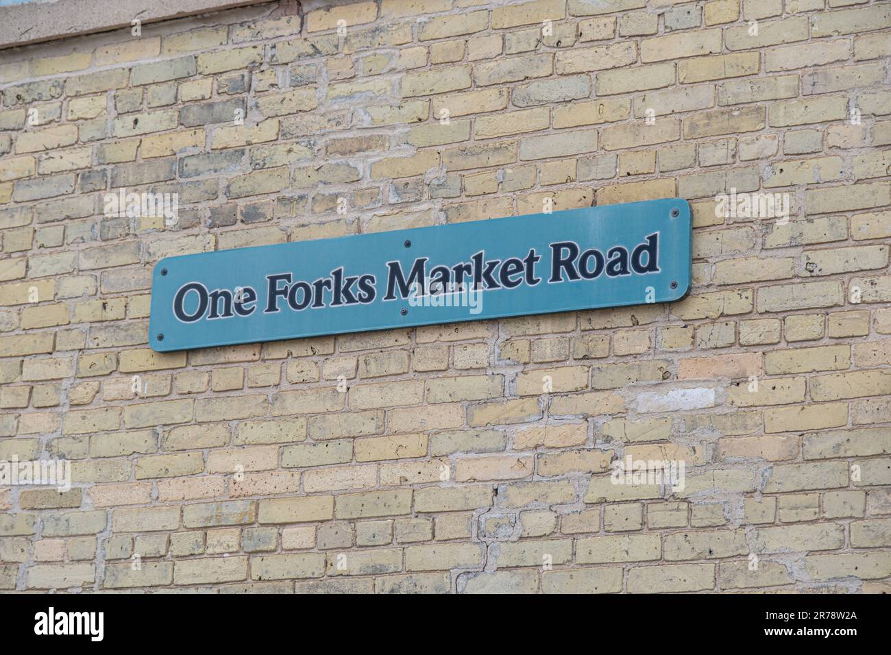 One Forks Market sign in downtown Winnipeg Stock Photo - Alamy