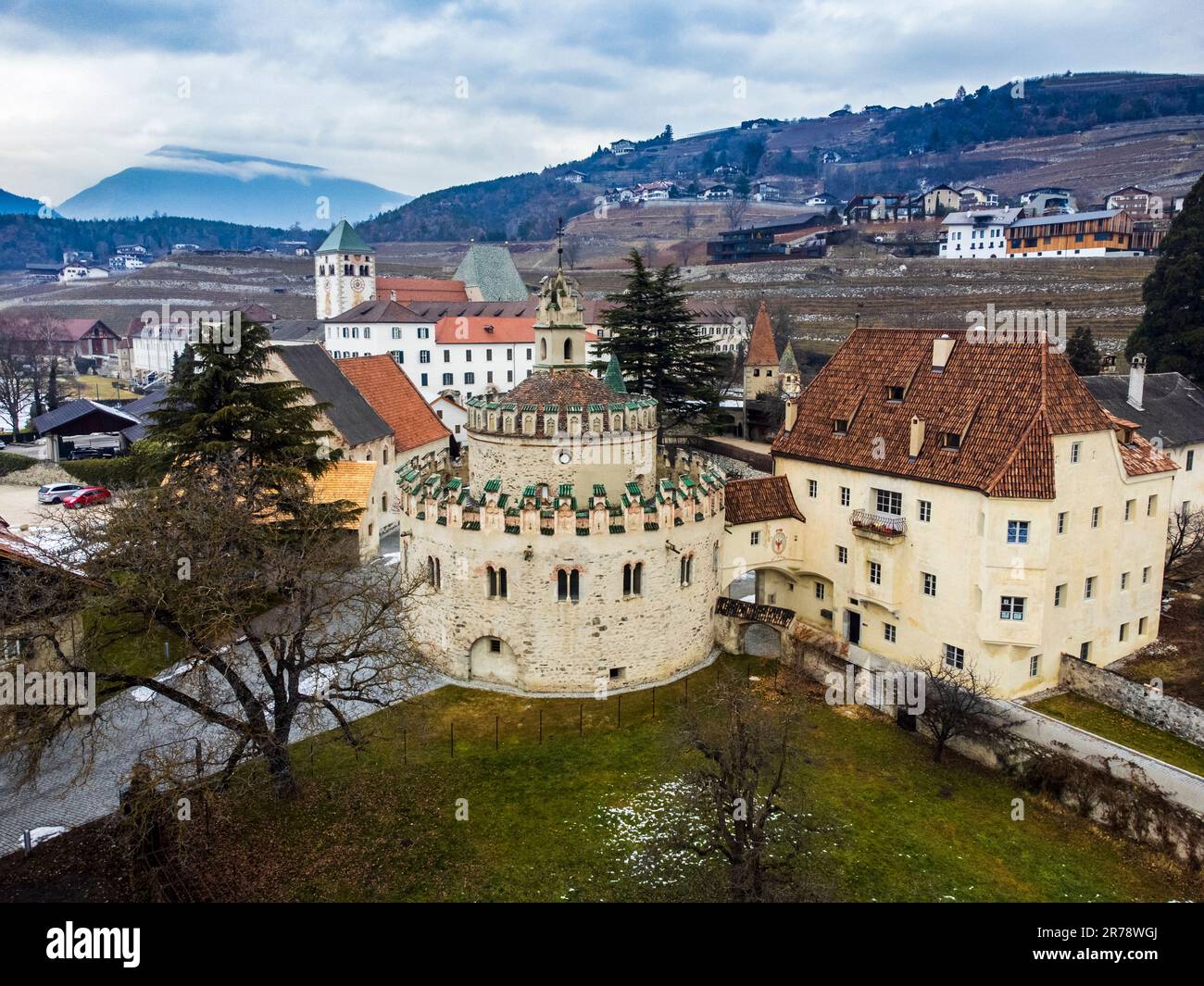 Ancient abbey of Novacella. Top view Stock Photo - Alamy