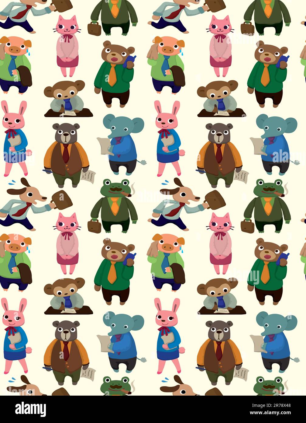 seamless animal office worker pattern Stock Vector Image & Art - Alamy