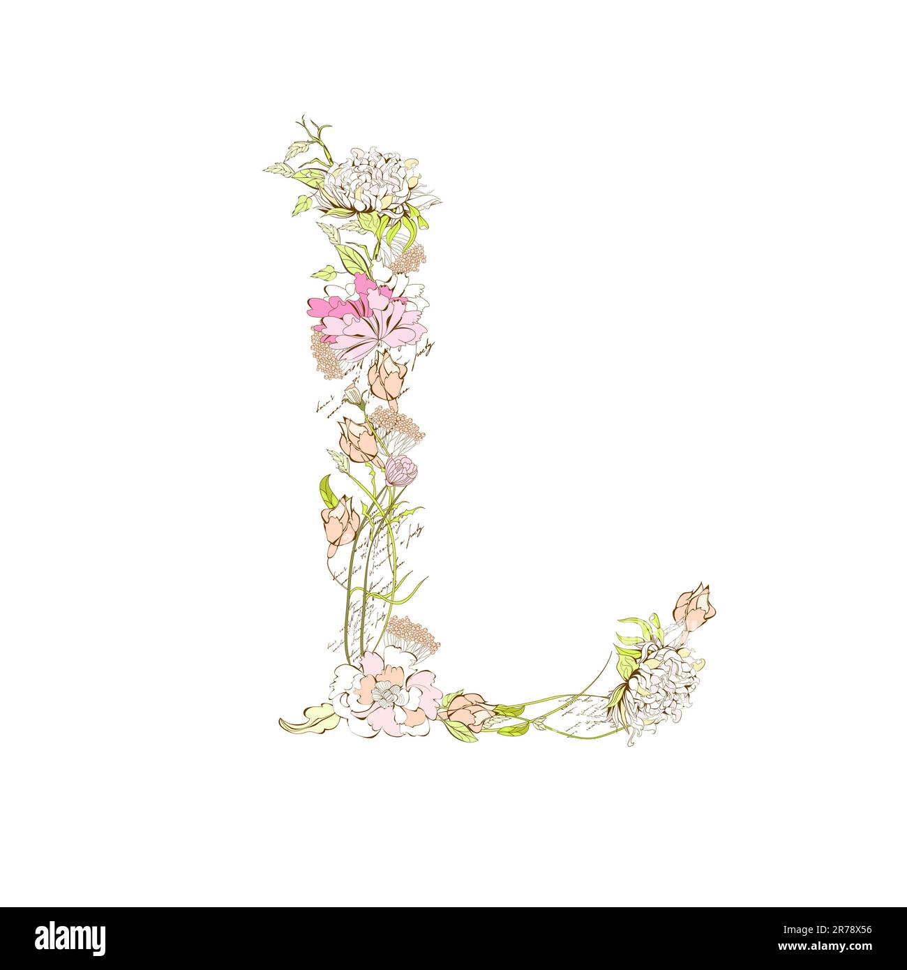Spring floral font, Letter L Stock Vector Image & Art - Alamy