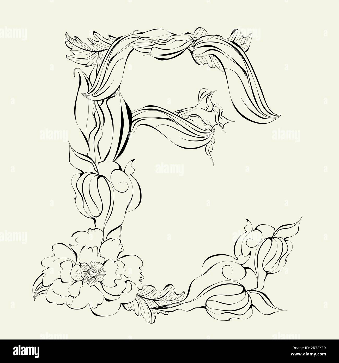 Decorative font, Letter E Stock Vector Image & Art - Alamy