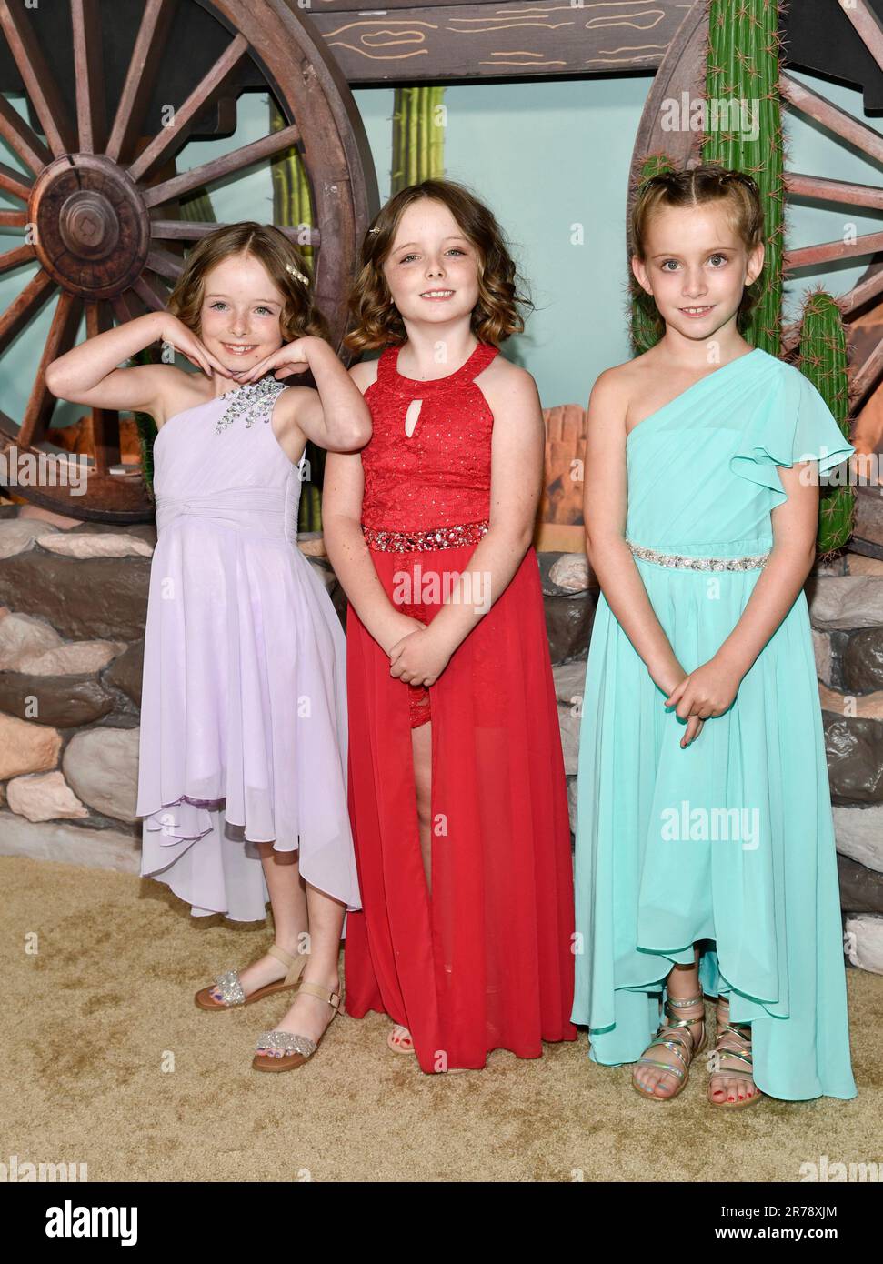 Ella Faris, left, Gracie Faris and Willan Faris attend the premiere of "Asteroid City" at Alice ...
