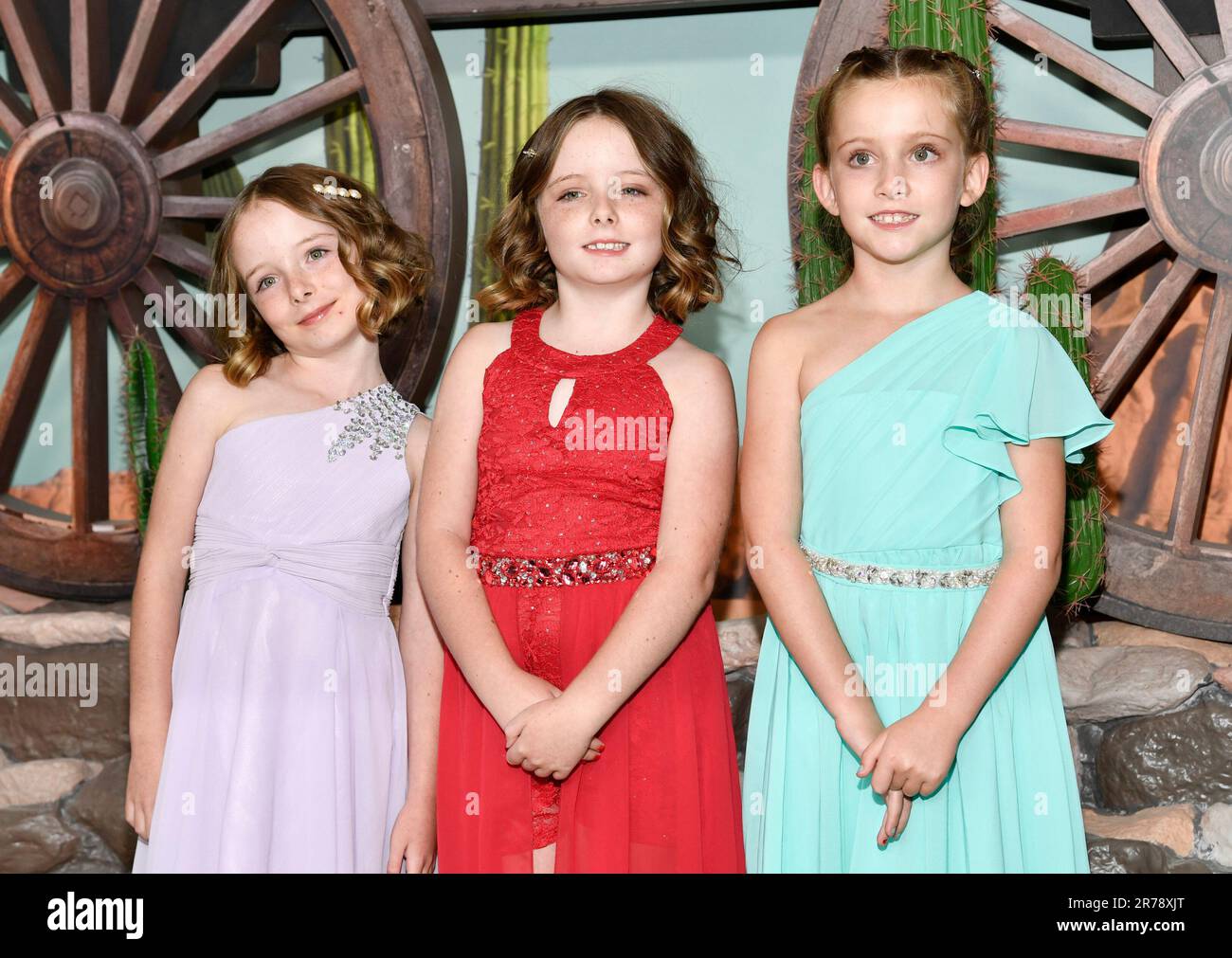 Ella Faris, left, Gracie Faris and Willan Faris attend the premiere of "Asteroid City" at Alice ...