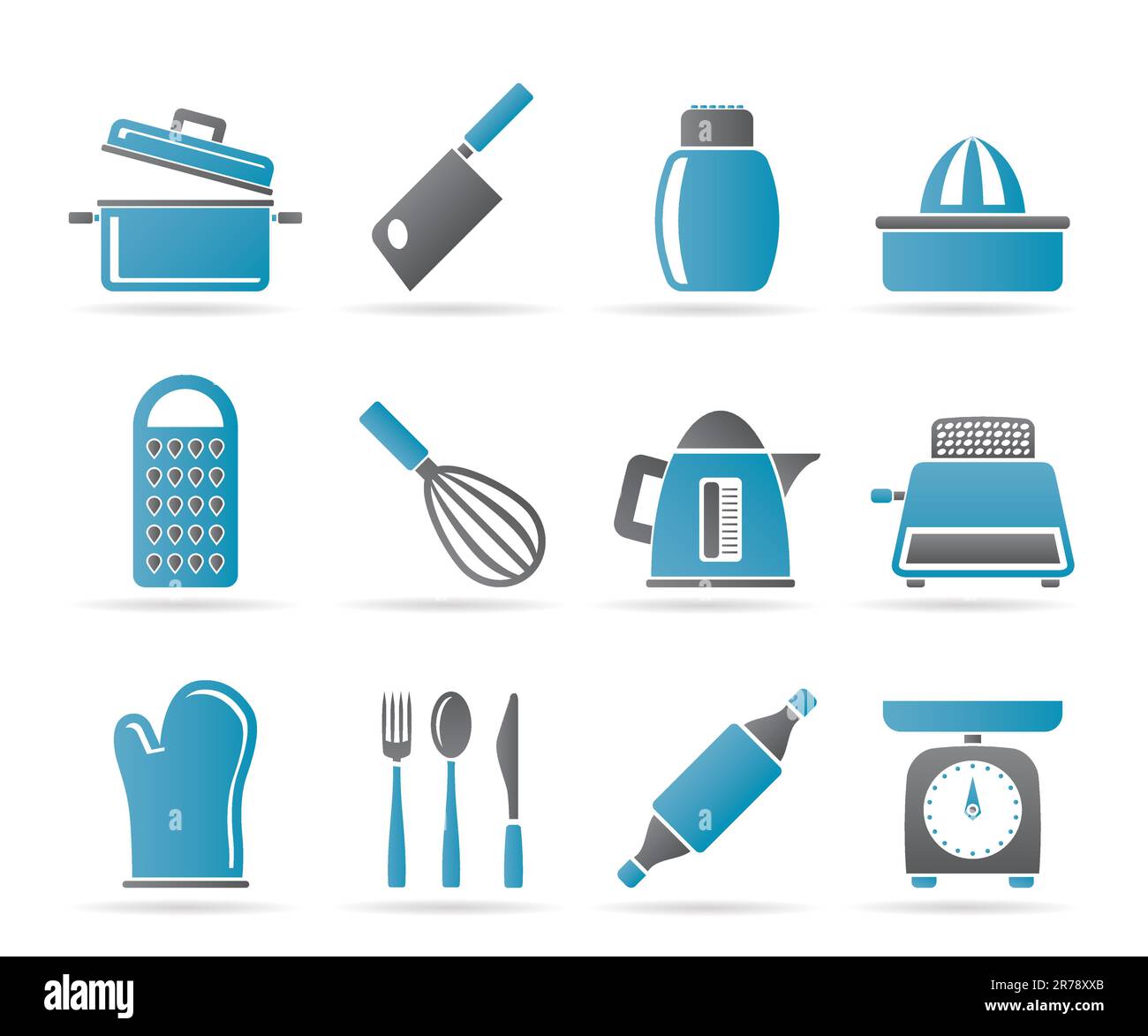 Kitchen knives set cutting Stock Vector Images - Alamy