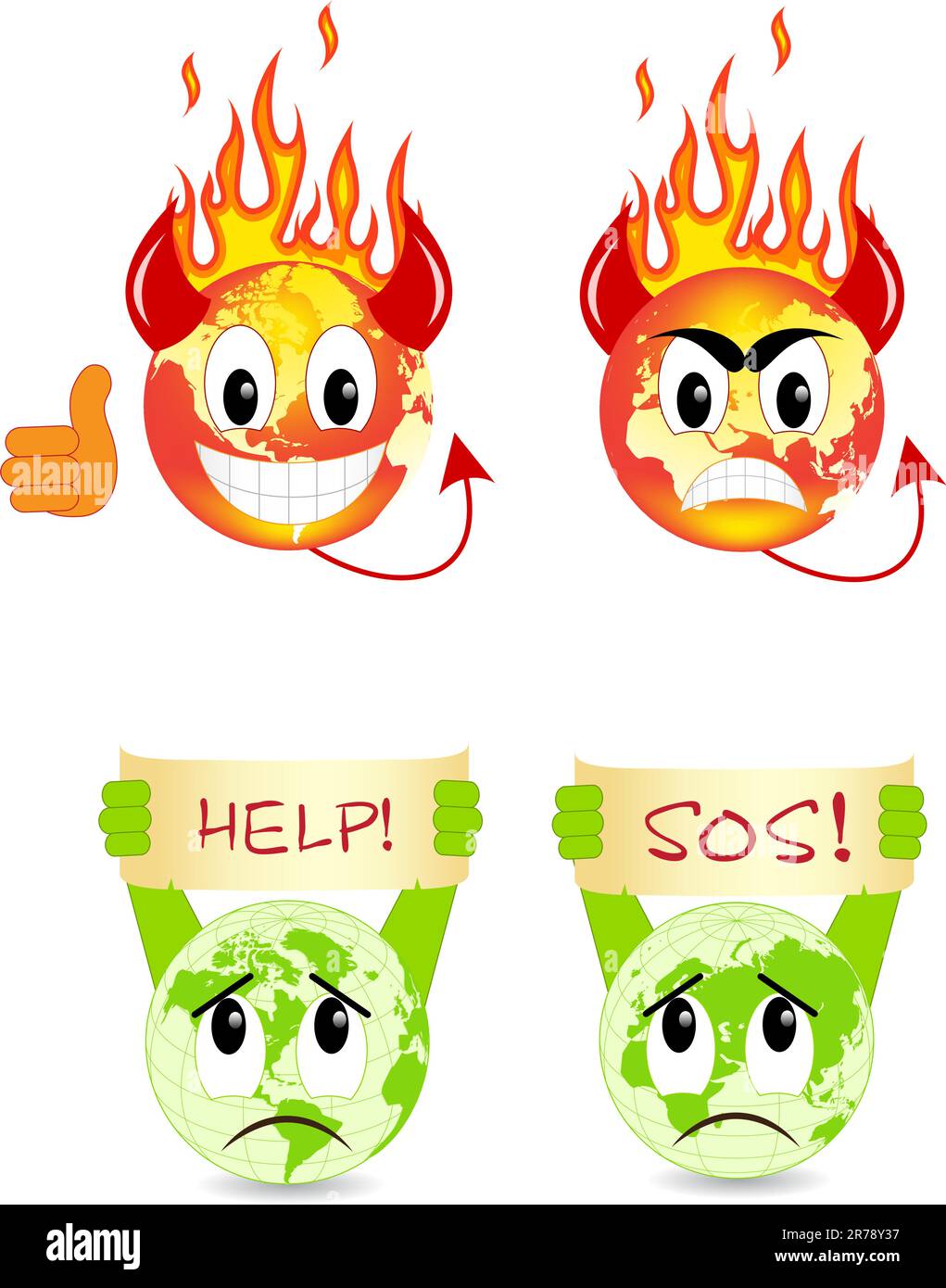 Symbols of earth. Isolated on a white background. Vector illustration ...