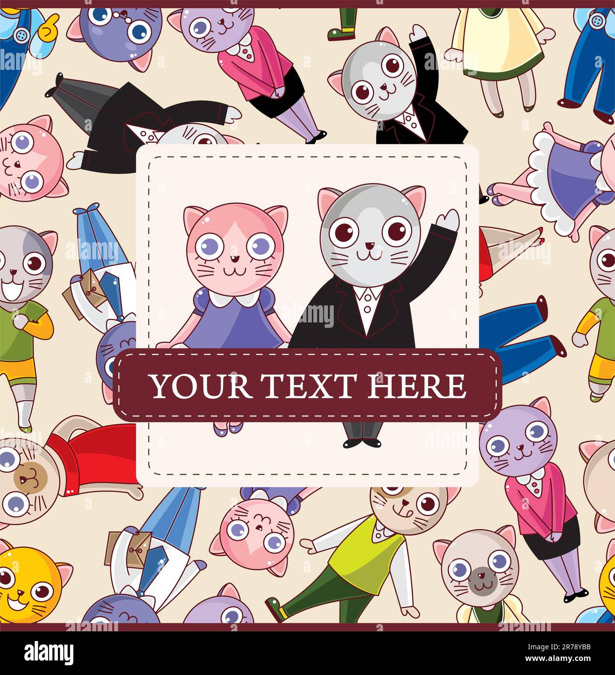 Cat card Stock Vector Images - Alamy