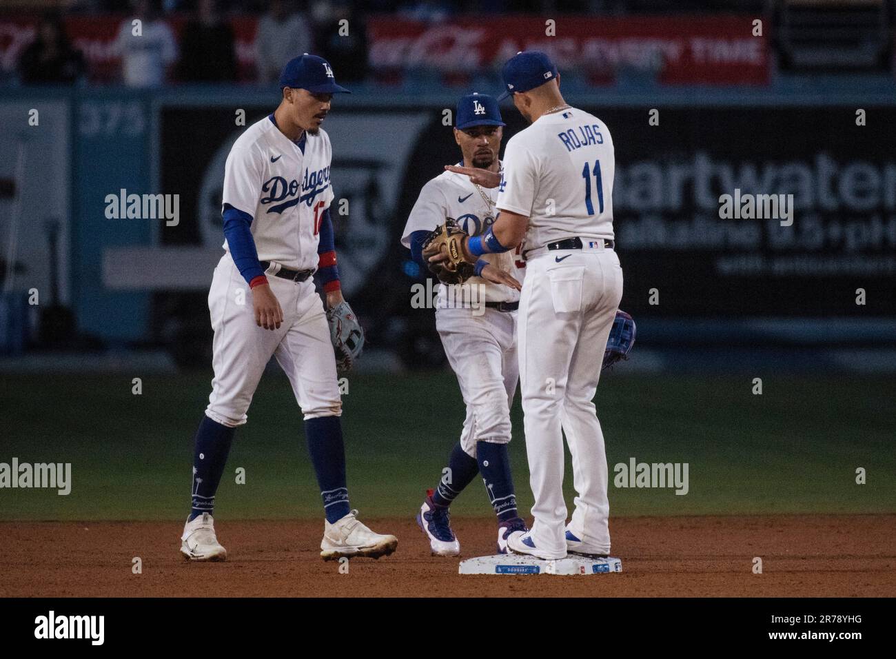 Los Angeles Dodgers second baseman Miguel Vargas, right fielder Mookie ...