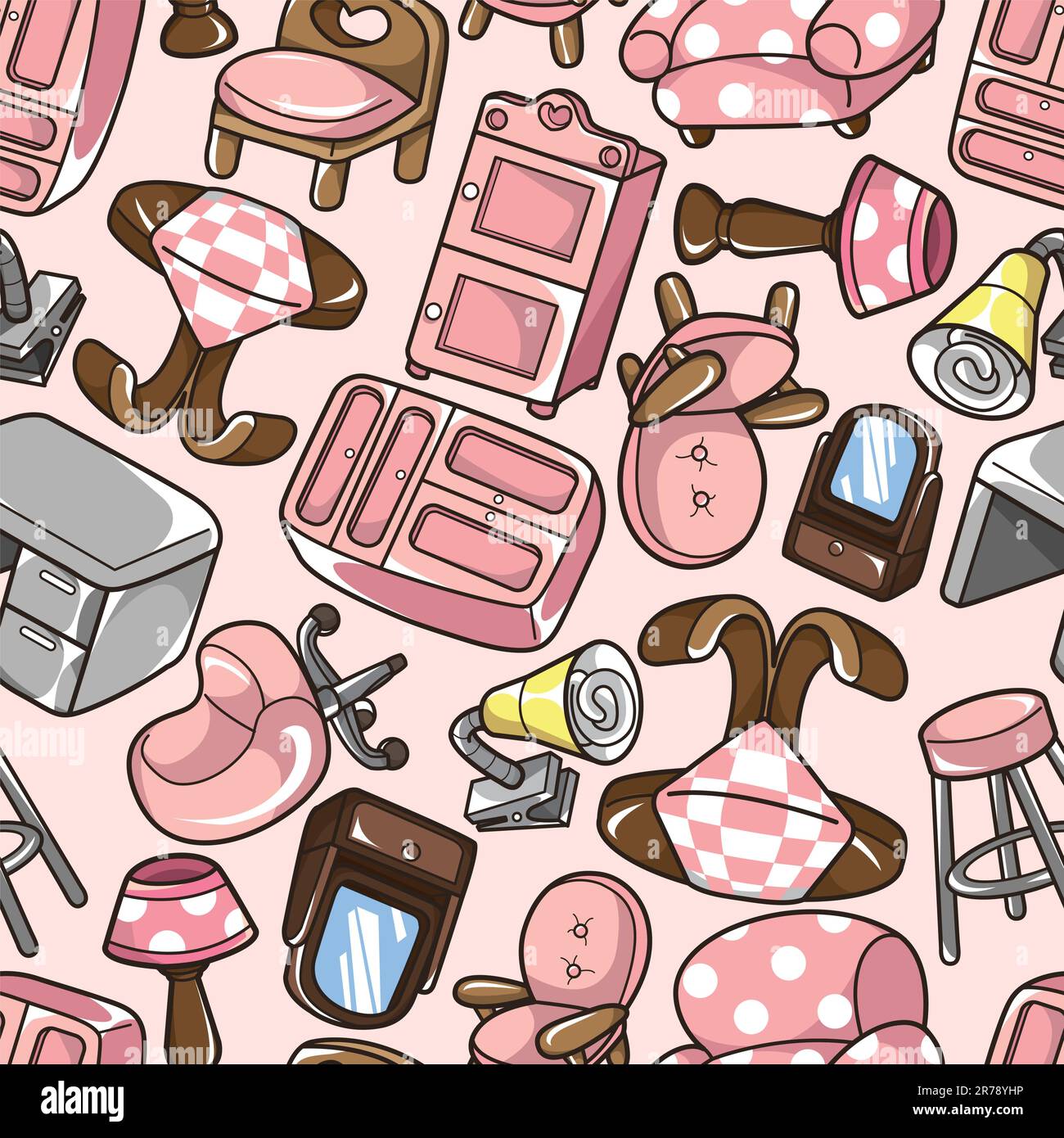 seamless furniture pattern Stock Vector Image & Art - Alamy