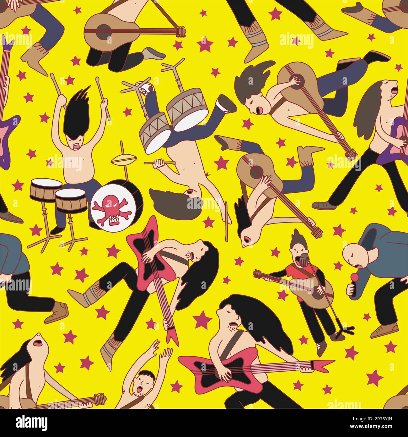 seamless rock band pattern Stock Vector Image & Art - Alamy