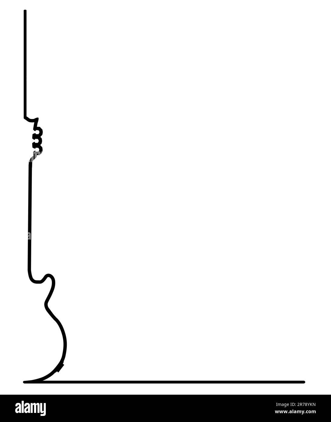 Silhouette of a typical electric rock guitar line drawing as a page ...