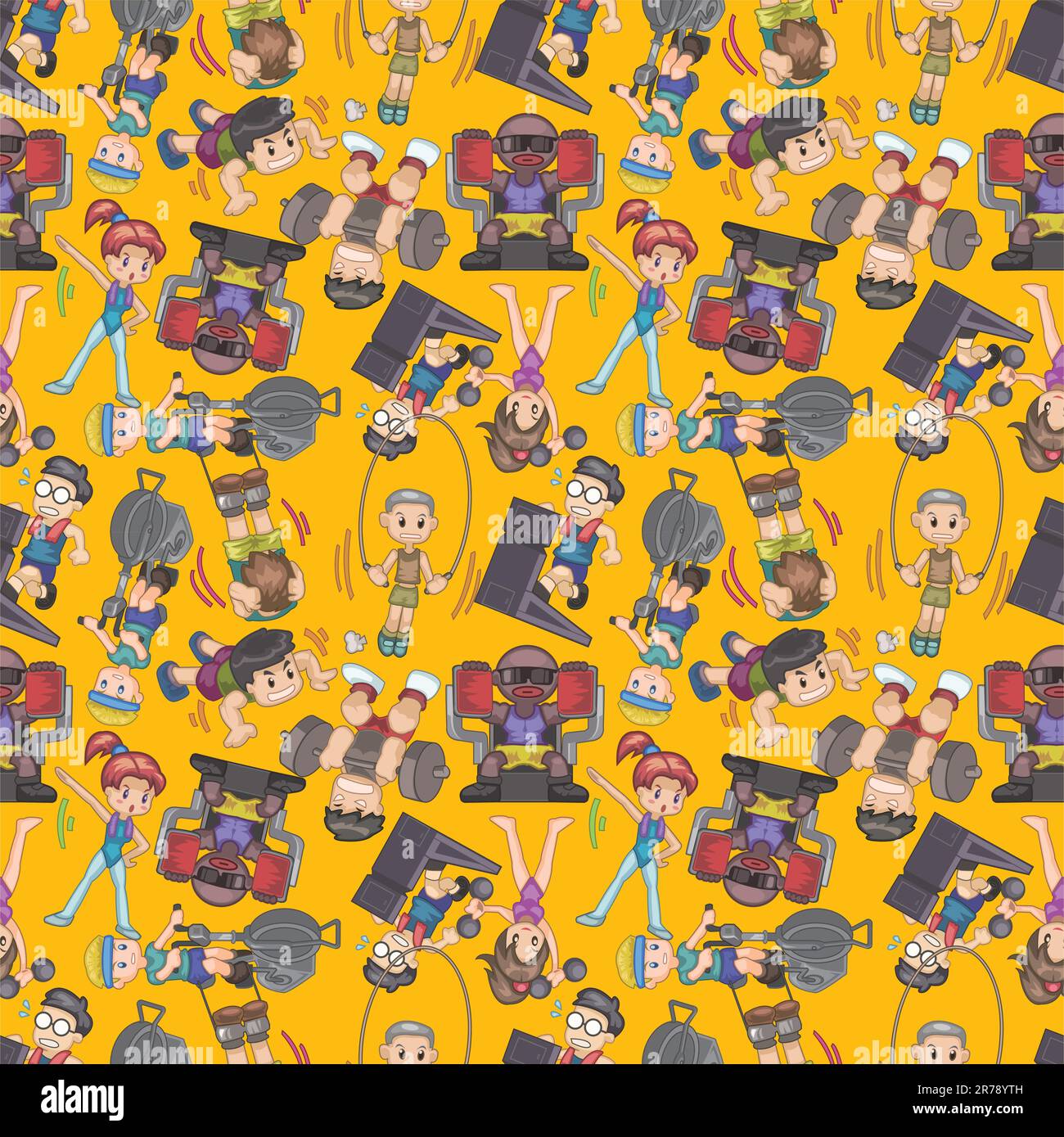 seamless gym pattern Stock Vector Image & Art - Alamy