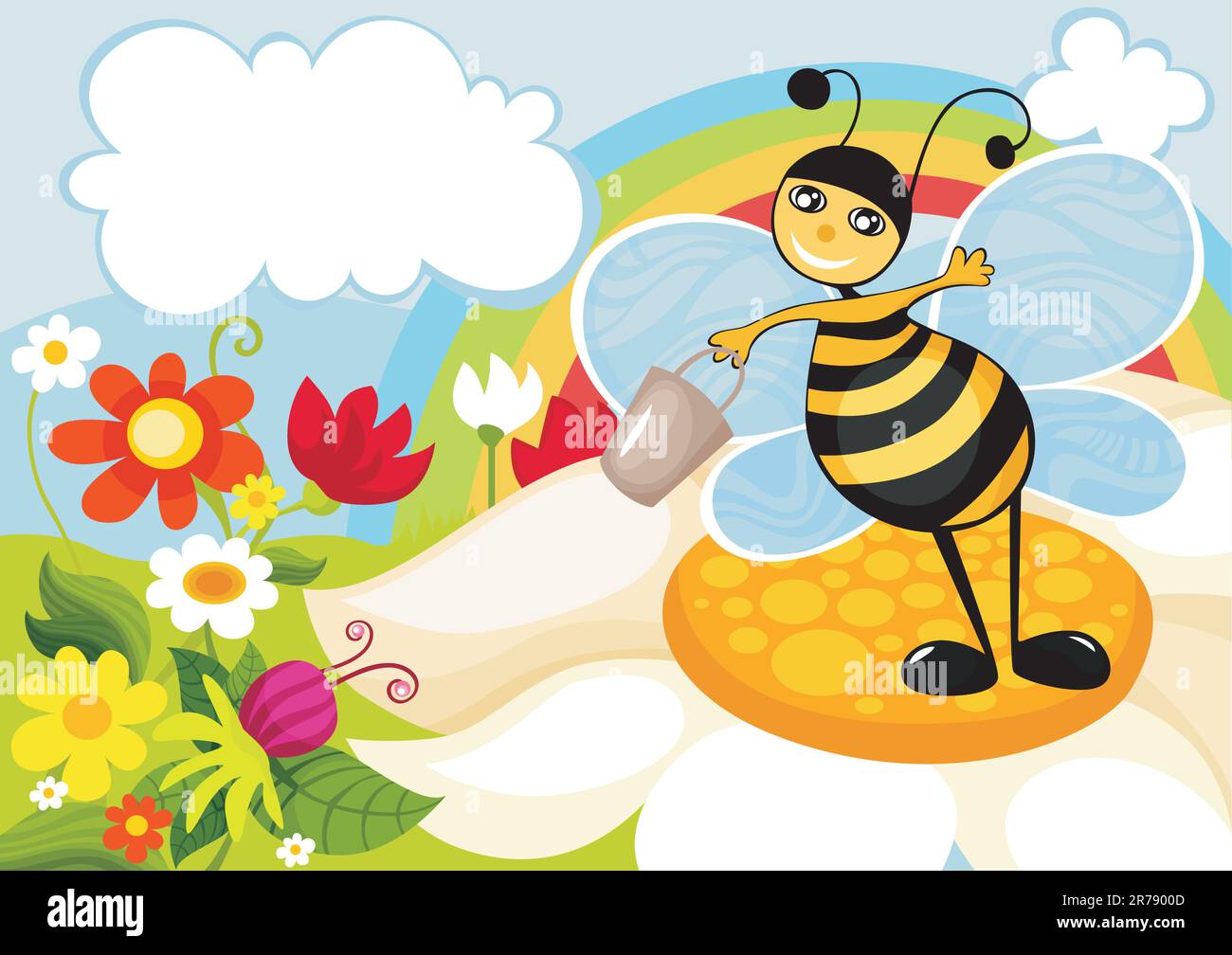 vector illustration of a colorful spring card Stock Vector Image & Art ...
